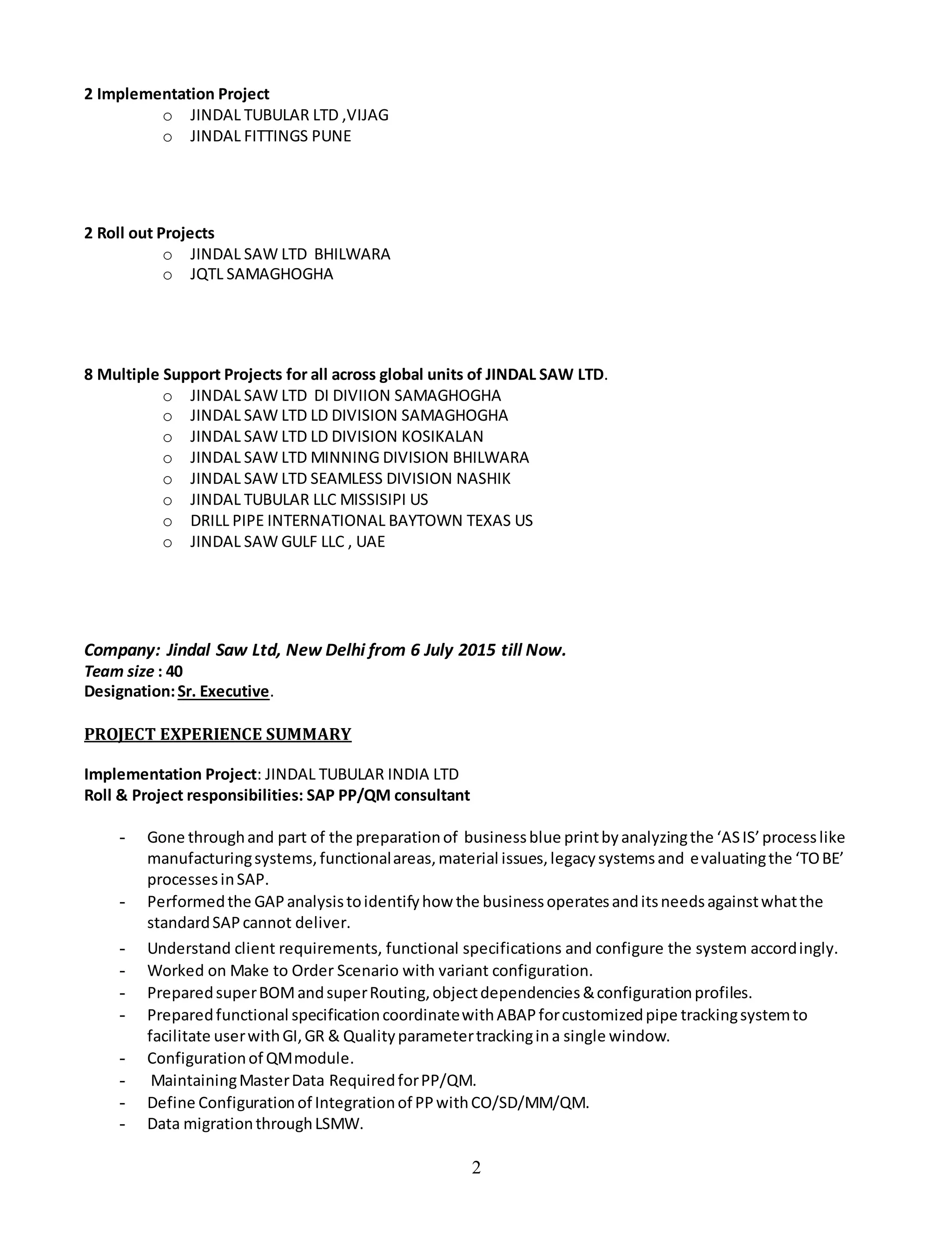 Radha Rani SAP(PP/QM) Consultant | DOCX