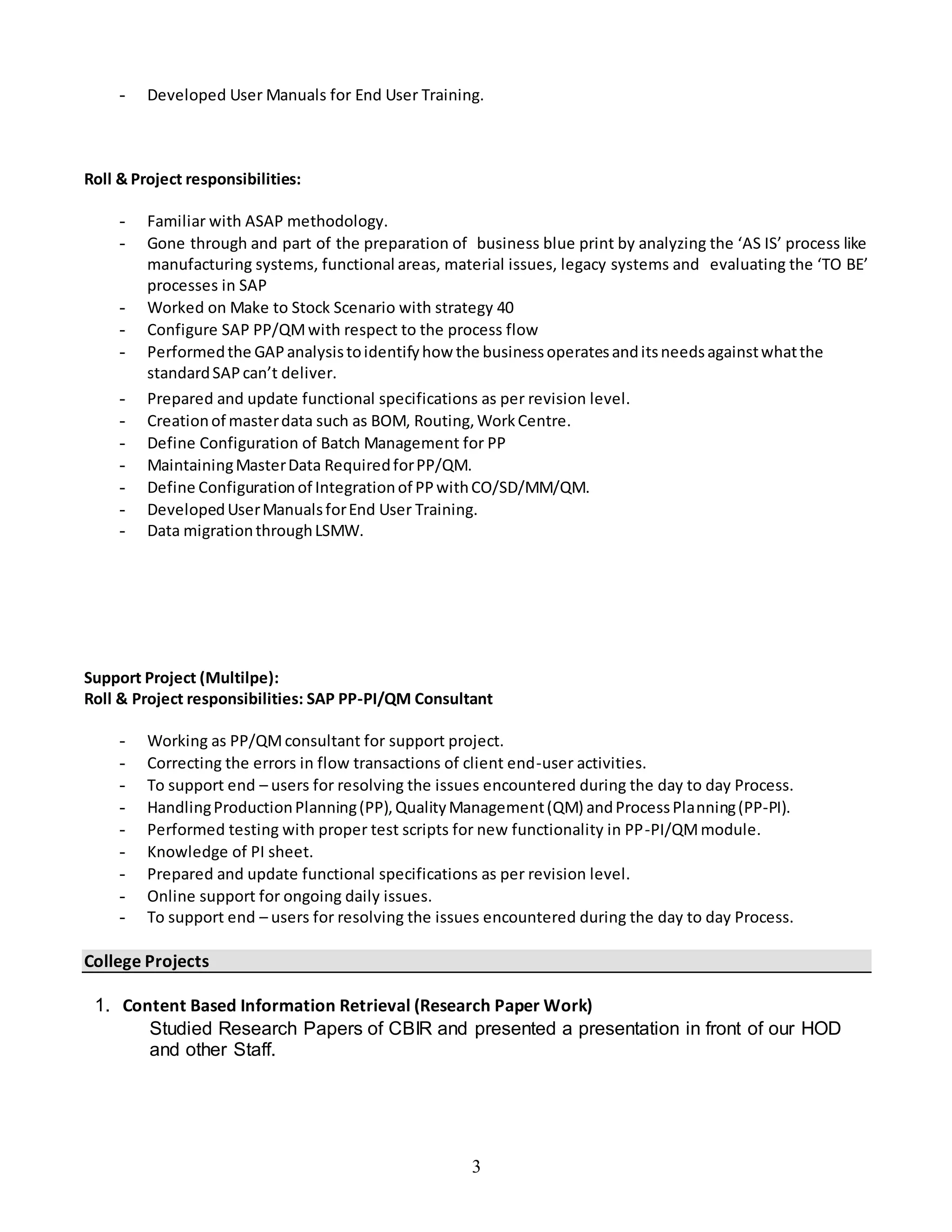 Radha Rani SAP(PP/QM) Consultant | DOCX