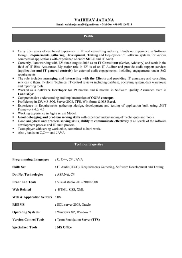 Updated resume vaibhav jatana | PDF | Programming Languages | Computing