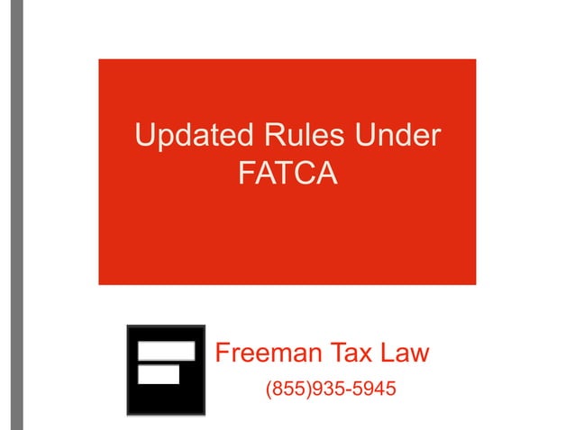 Updated Rules Under Fatca | PPT