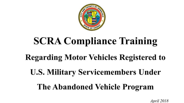 Updated scra training presentation 4 18-18 | PPTX | Government Support ...