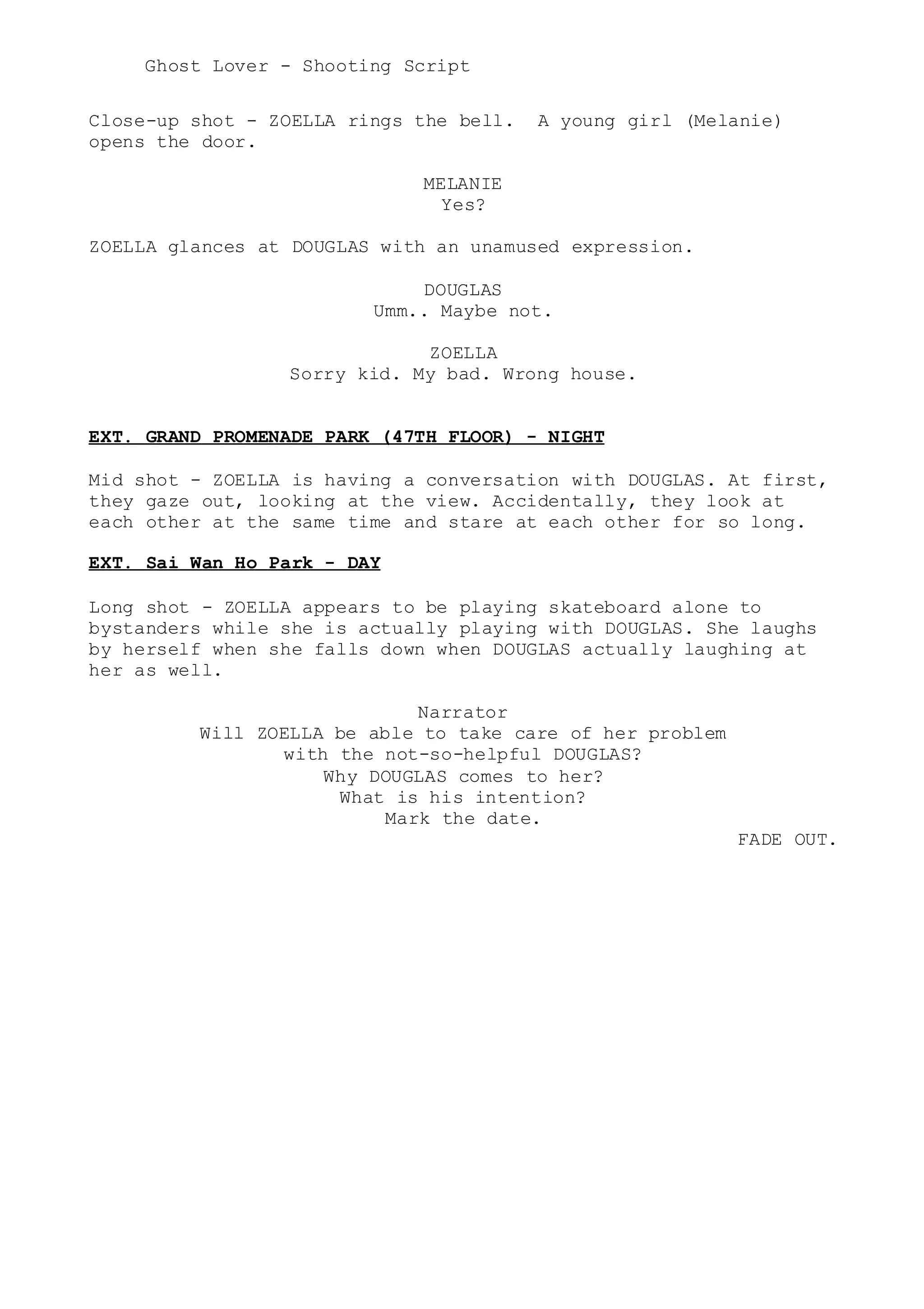 Updated Script of Ghost Lover | DOCX