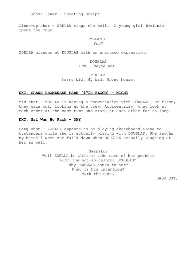 Updated Script of Ghost Lover | DOCX