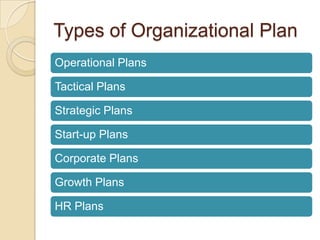Basics of Organizational Plans | PPT