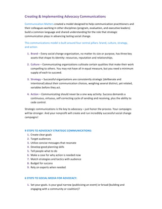 Updated successfuladvocacy | PDF | Marketing and Advertising | Business