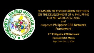 Updated summary consulation meeting and pre congress and proposed cbr ...