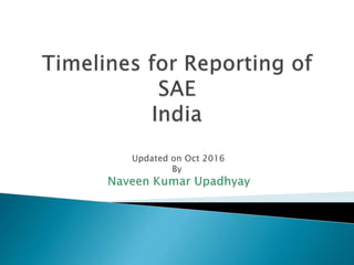Updated Timelines for Reporting of SAE | PPTX