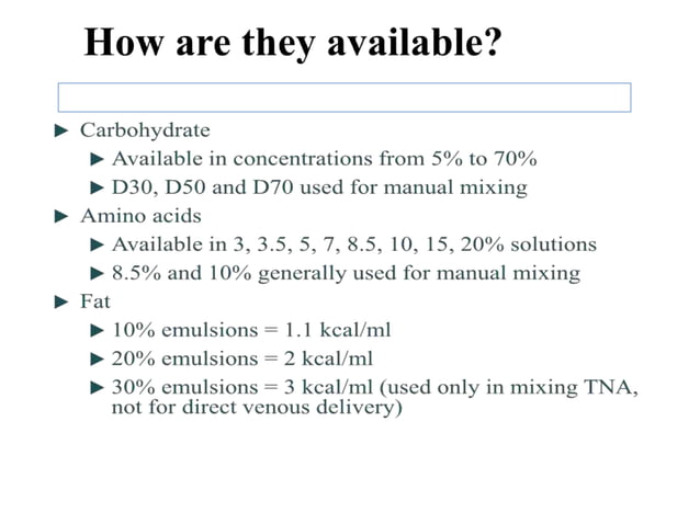 total parenteral nutrition | PPTX