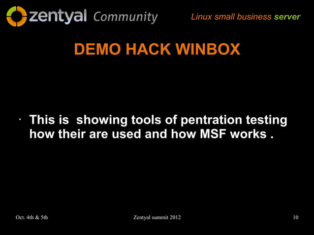 Pentration Testing Zentyal Networks | PPT