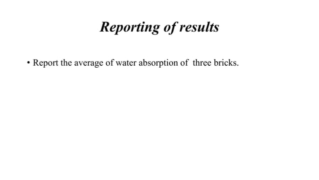Water Absorption of Bricks | PPTX | Chemistry | Science