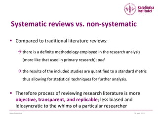 Updated - What makes systematic review systematic - Anna Sidorchuk | PDF