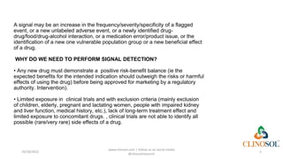 Signal detection and their assessment in clinical trials | PPTX