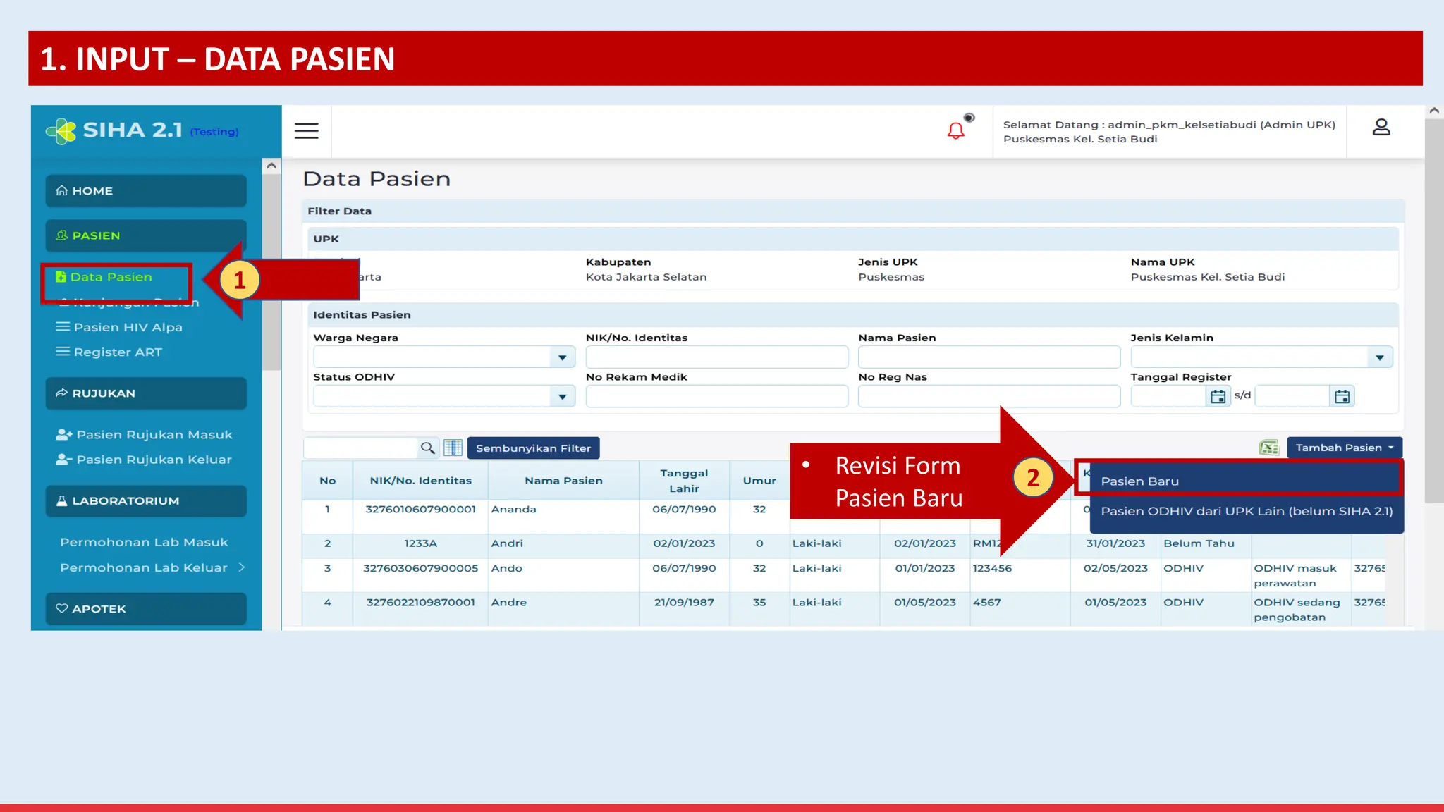 Update Fitur SIHA 2.1 BAGI TENAGA KESEHATAN | PDF