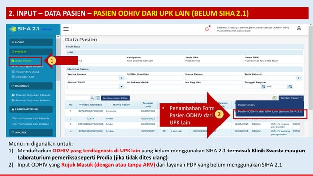 Update Fitur SIHA 2.1 BAGI TENAGA KESEHATAN | PDF