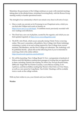 Update from the Warden | PDF