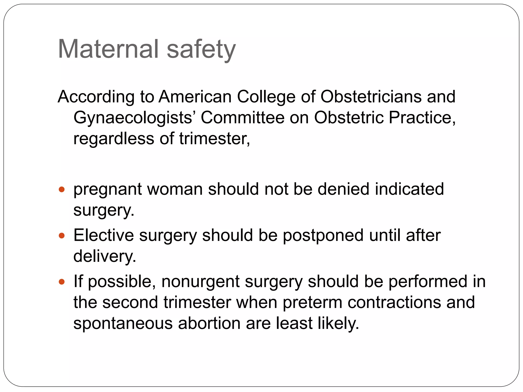 Update in anesthesia for non obstetric surgery in pregnency | PPTX