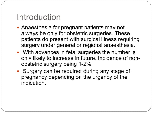 Update in anesthesia for non obstetric surgery in pregnency | PPTX