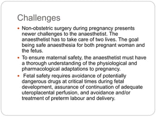 Update in anesthesia for non obstetric surgery in pregnency | PPTX