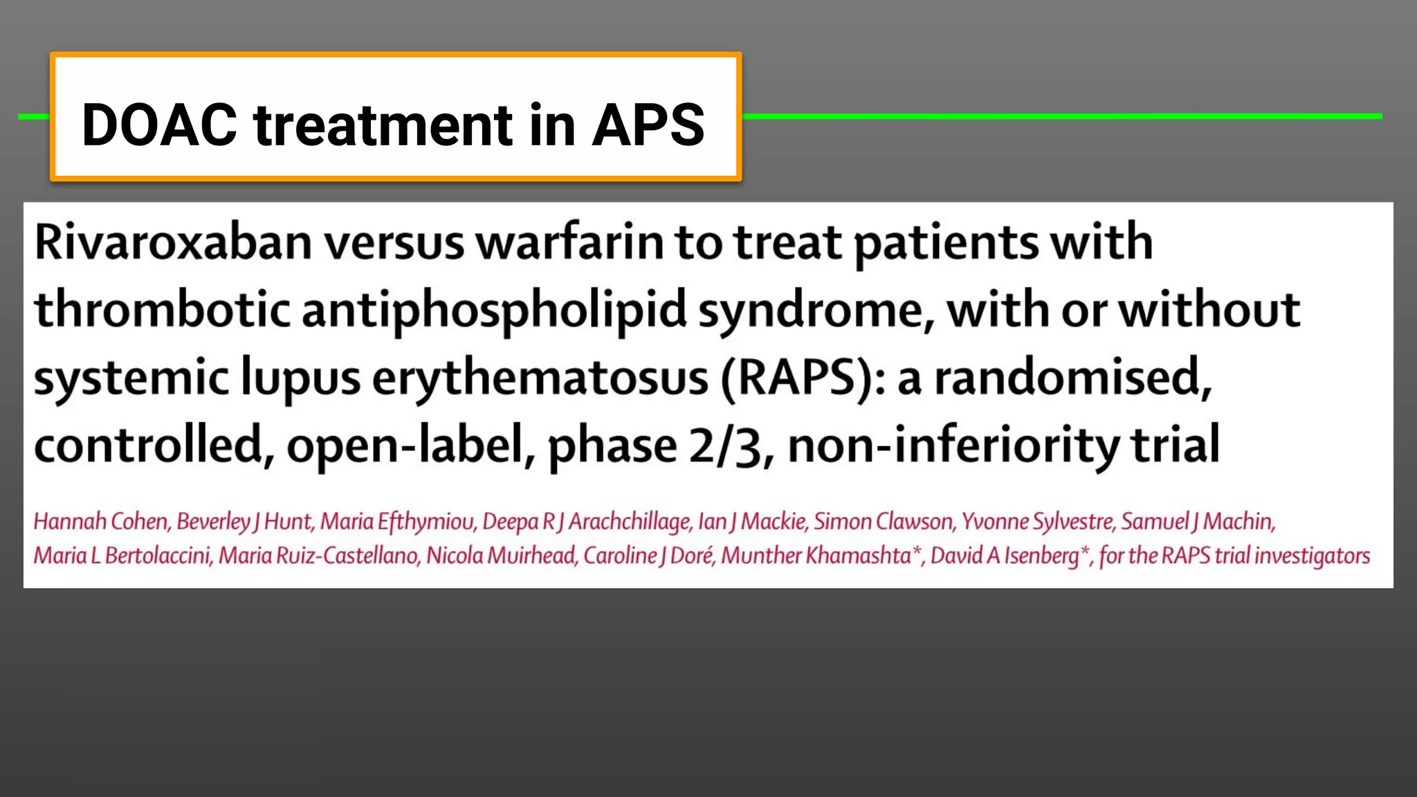 Update in vte 2019 focus on current use of doac | PPT