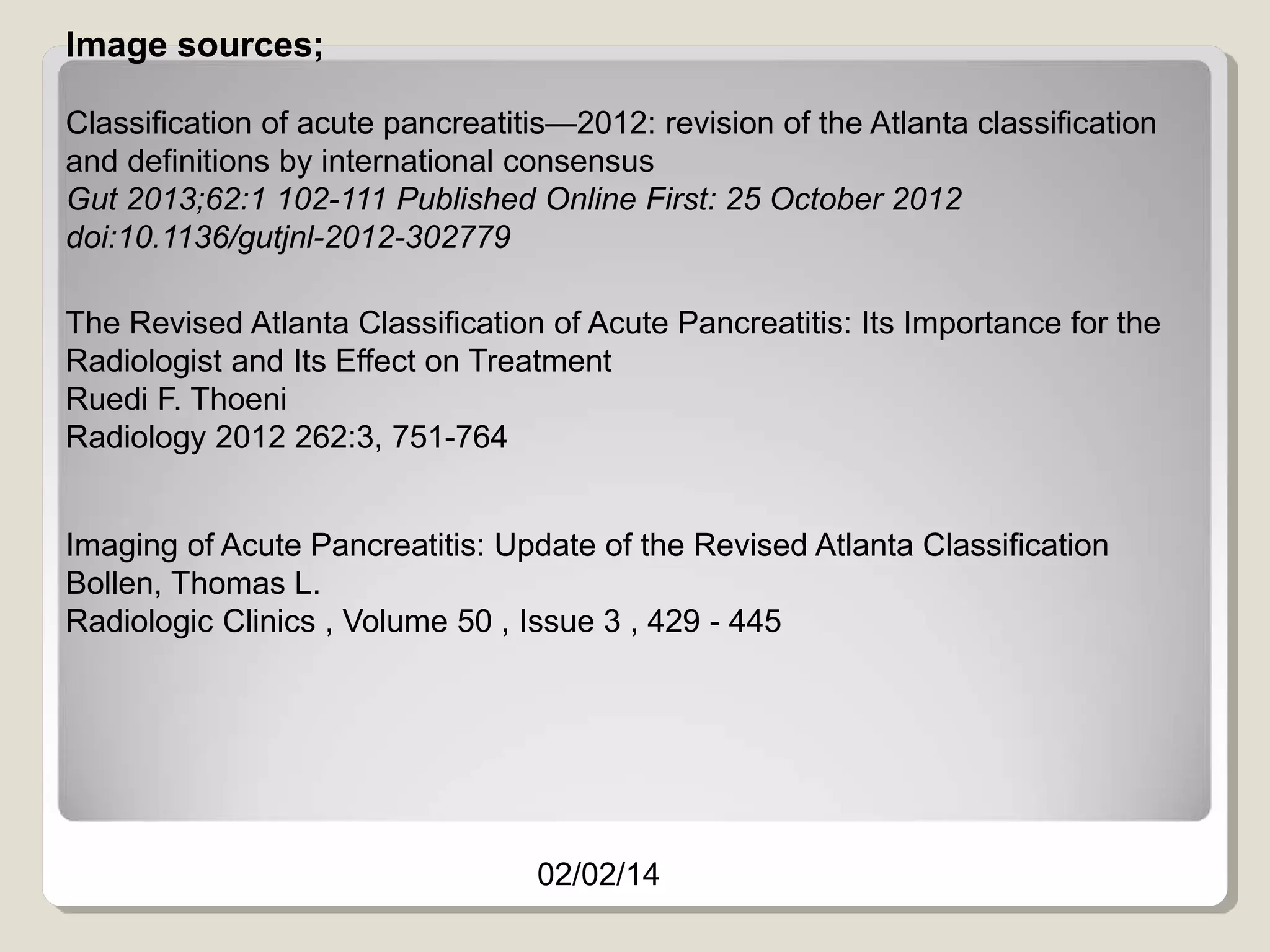 Update of atlanta classification of acute pancreatitis published | PPTX