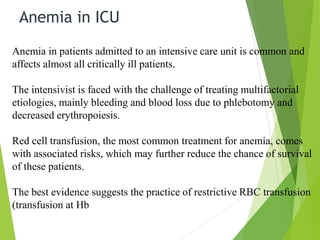 uproach to anemia in ICU | PPT