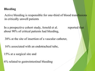 uproach to anemia in ICU | PPT
