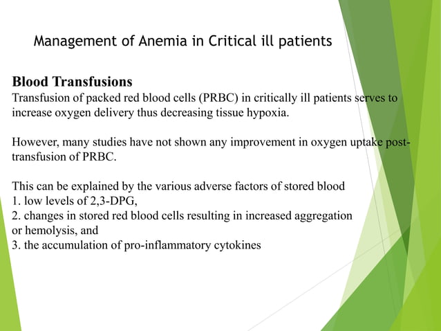 uproach to anemia in ICU | PPT | Blood Disorders | Diseases and Conditions