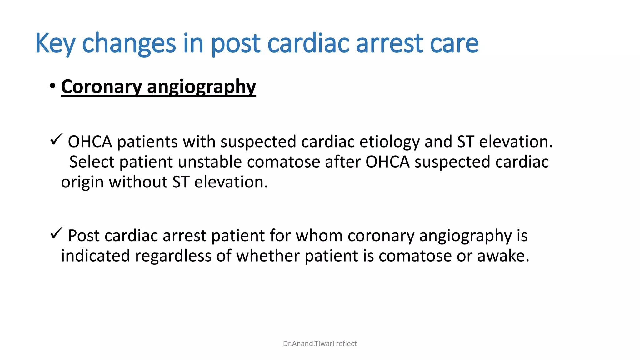 Update on cardiac arrrest and post cardiac arrest management16 1-18 ...