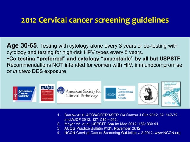 Update on Cervical Cancer Screening Barb Apgar.ppt | Cancer | Diseases ...