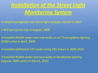 CSU Street Light Monitoring System | PPTX