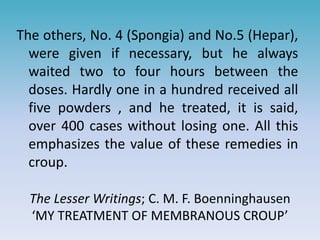 LESSER KNOWN PEARLS OF WISDOM OF MATERIA MEDICA found in WORKS OF ...