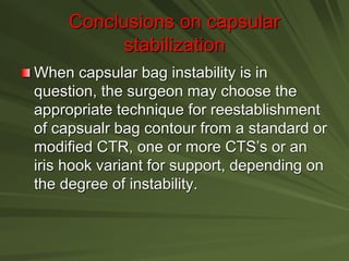 Update on pupil stretching and capsular stabilization devices | PPT