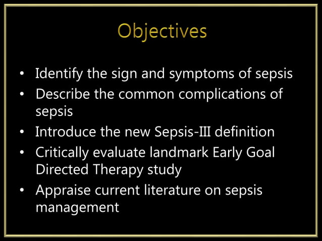 Update on Sepsis Management | PPT