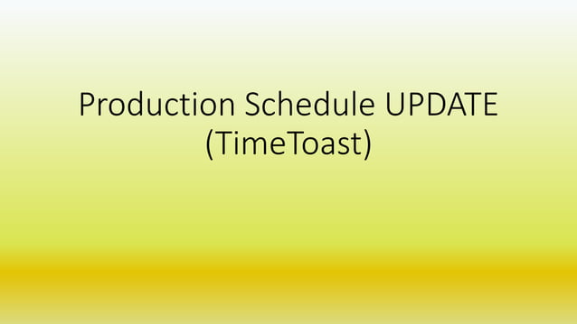 Update production schedule | PPTX