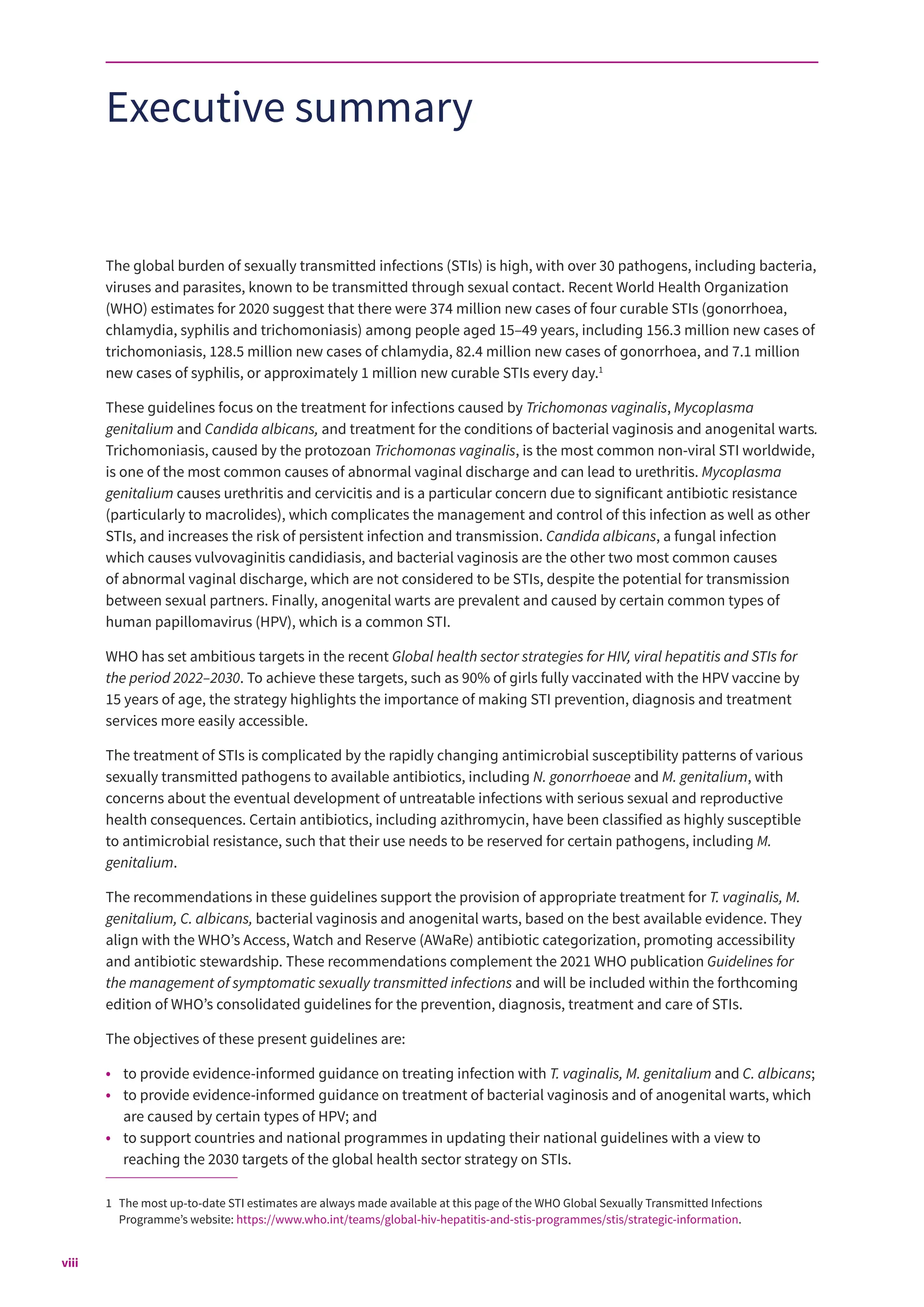 Update recommendations for the treatment of Trichomonas vaginalis ...