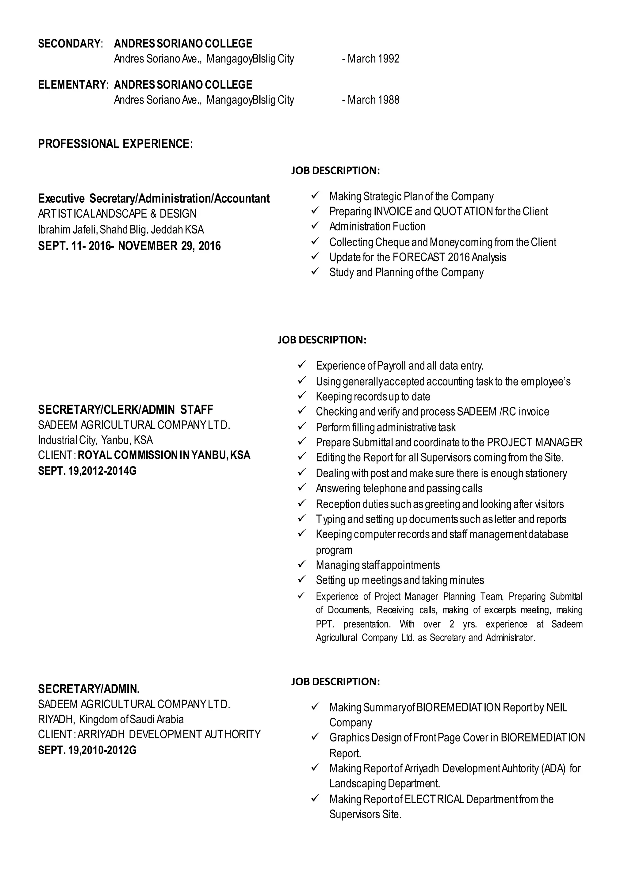Update resume joebert | DOCX
