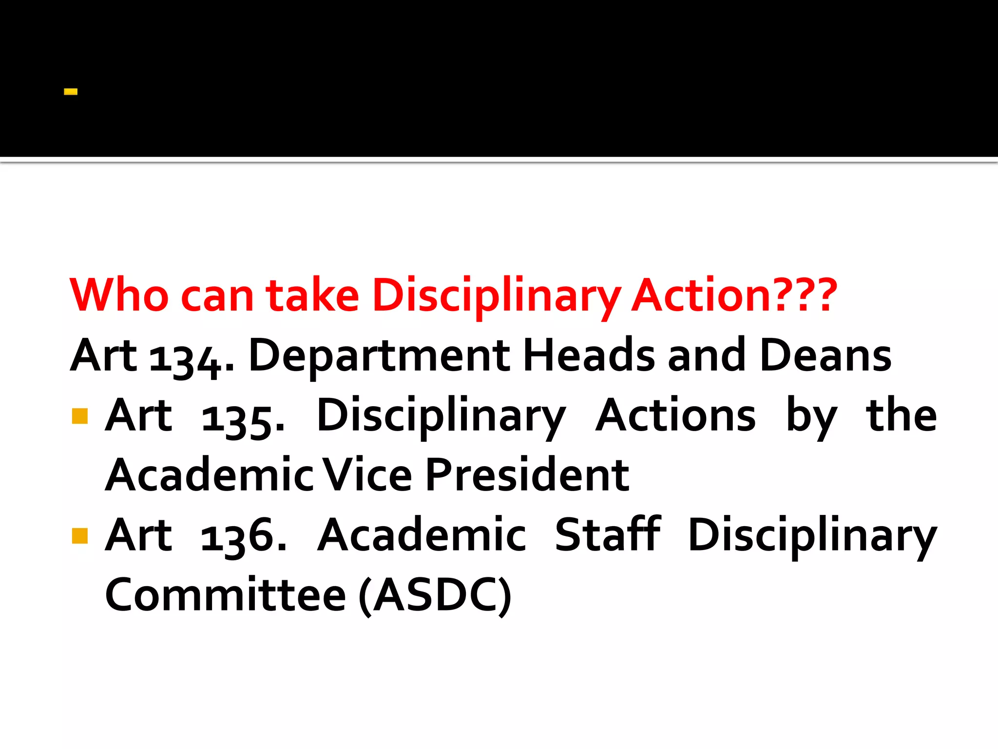 update RULES ON DISCIPLINARY MATTERS OF ACADEMIC STAFF.ppt