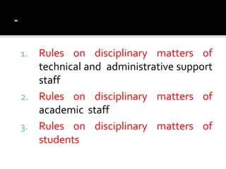 update RULES ON DISCIPLINARY MATTERS OF ACADEMIC STAFF.ppt