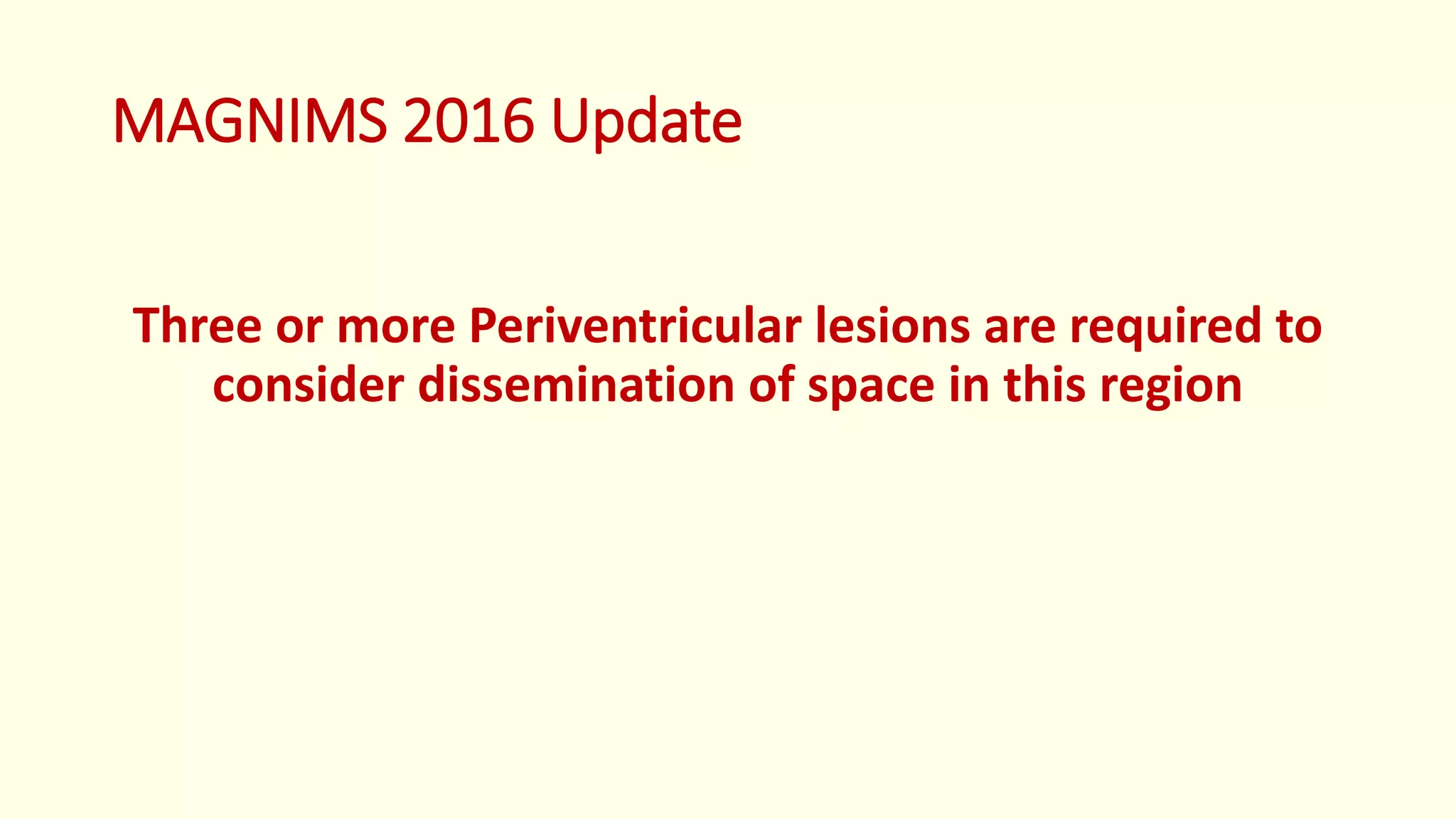 Updates of mri criteria for diagnosis of ms | PPTX