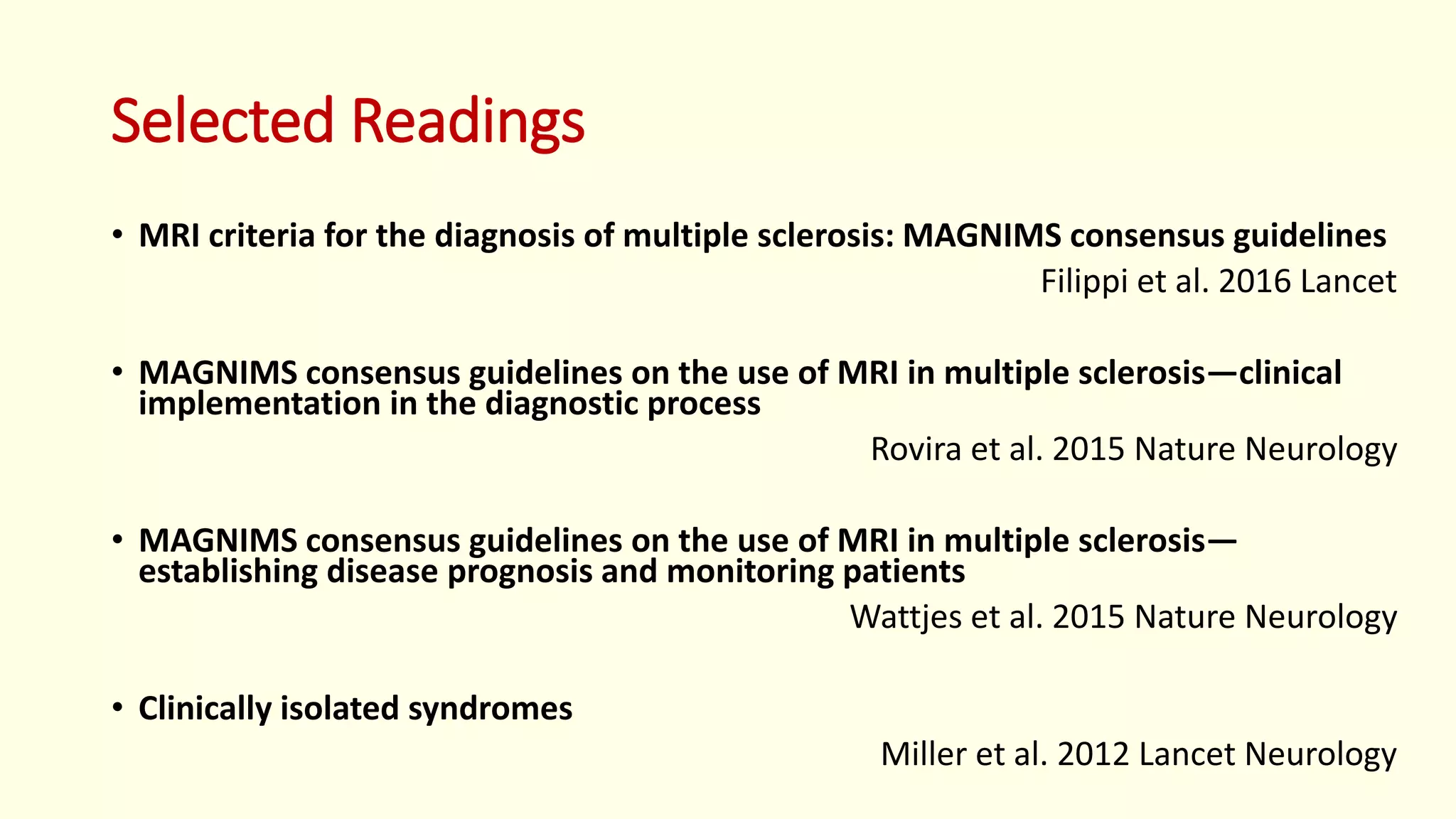 Updates of mri criteria for diagnosis of ms | PPTX