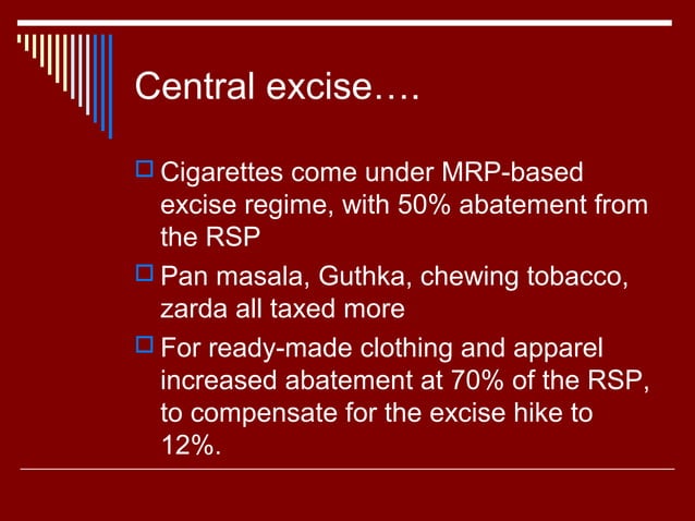 Updates on changes in excise and customs & service tax | PPT