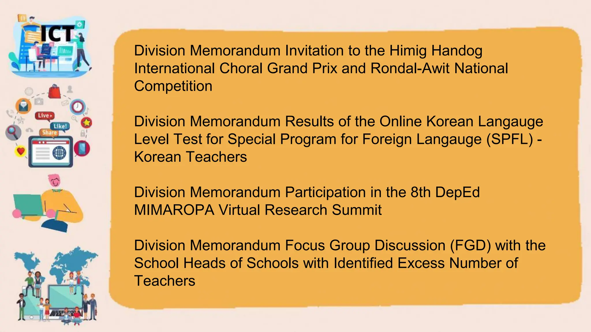 Updates on Different DepEd Memorandums d | PPTX