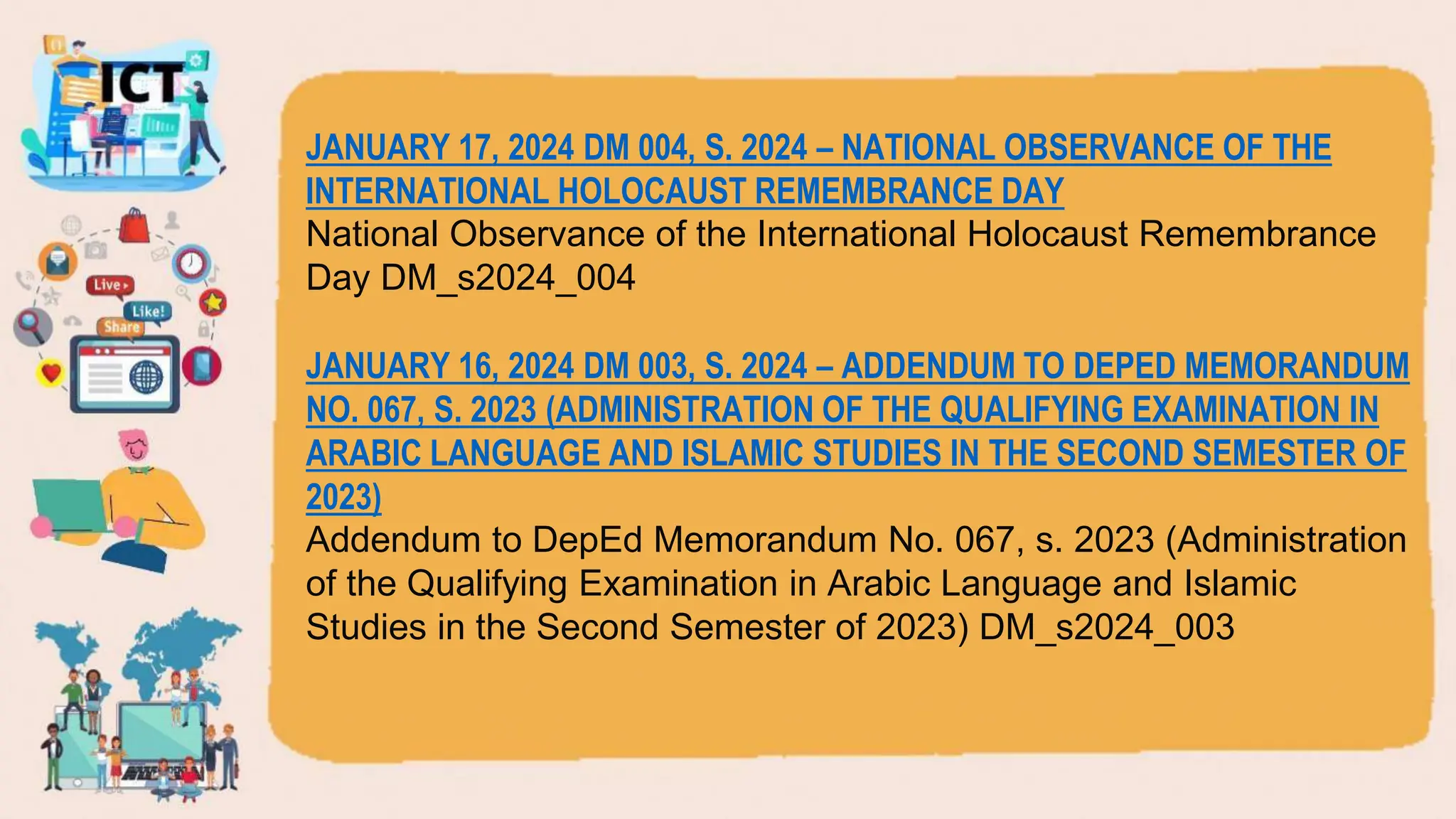Updates on Different DepEd Memorandums d | PPTX