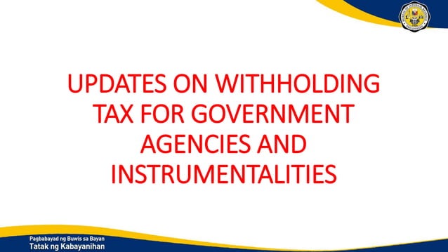 Updates______on________ Withholding.pptx | Personal Taxes | Personal ...