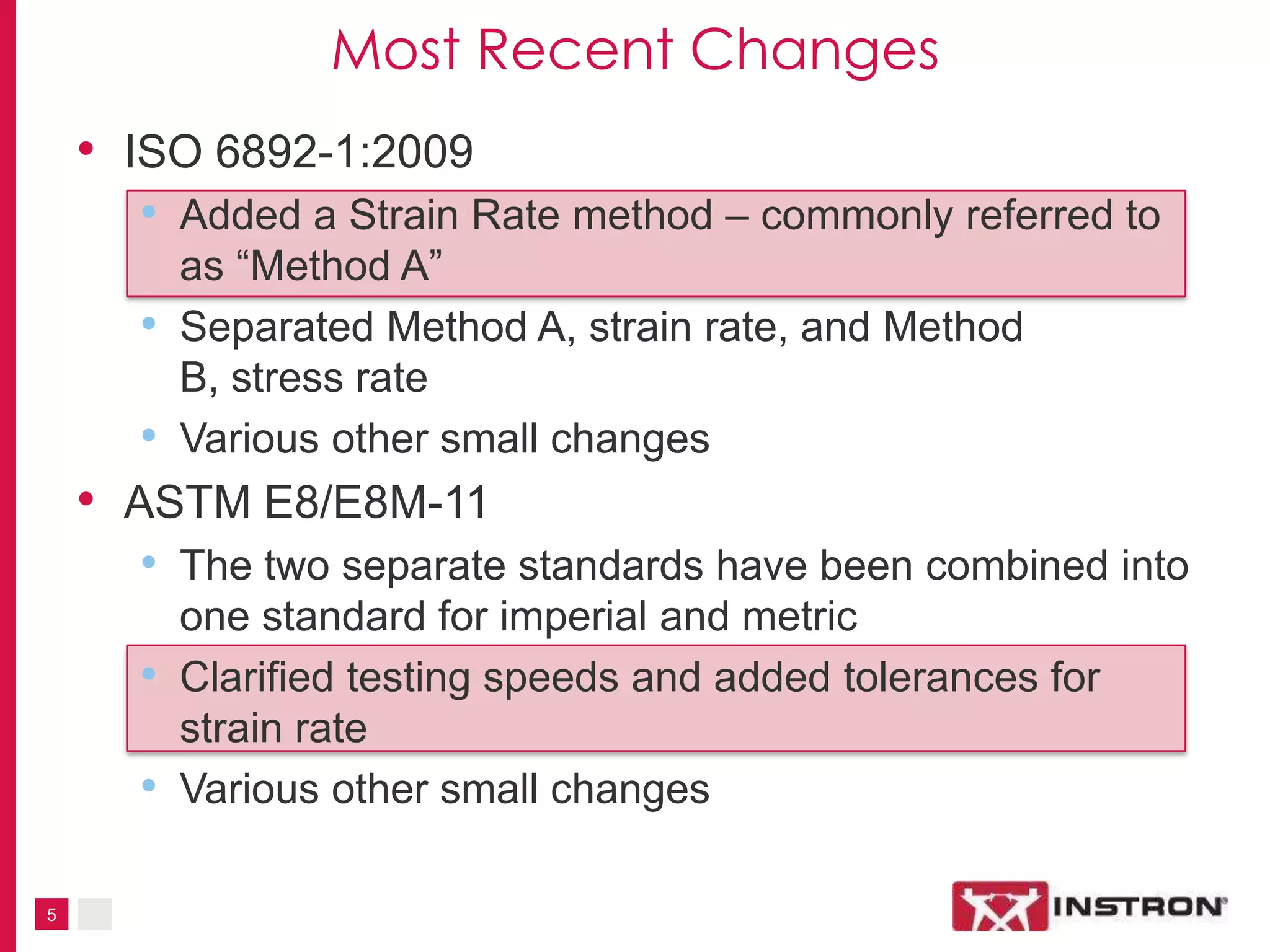 Metals Tensile Testing Standards - ISO 6892-1 ASTM E8/8M - Strain ...