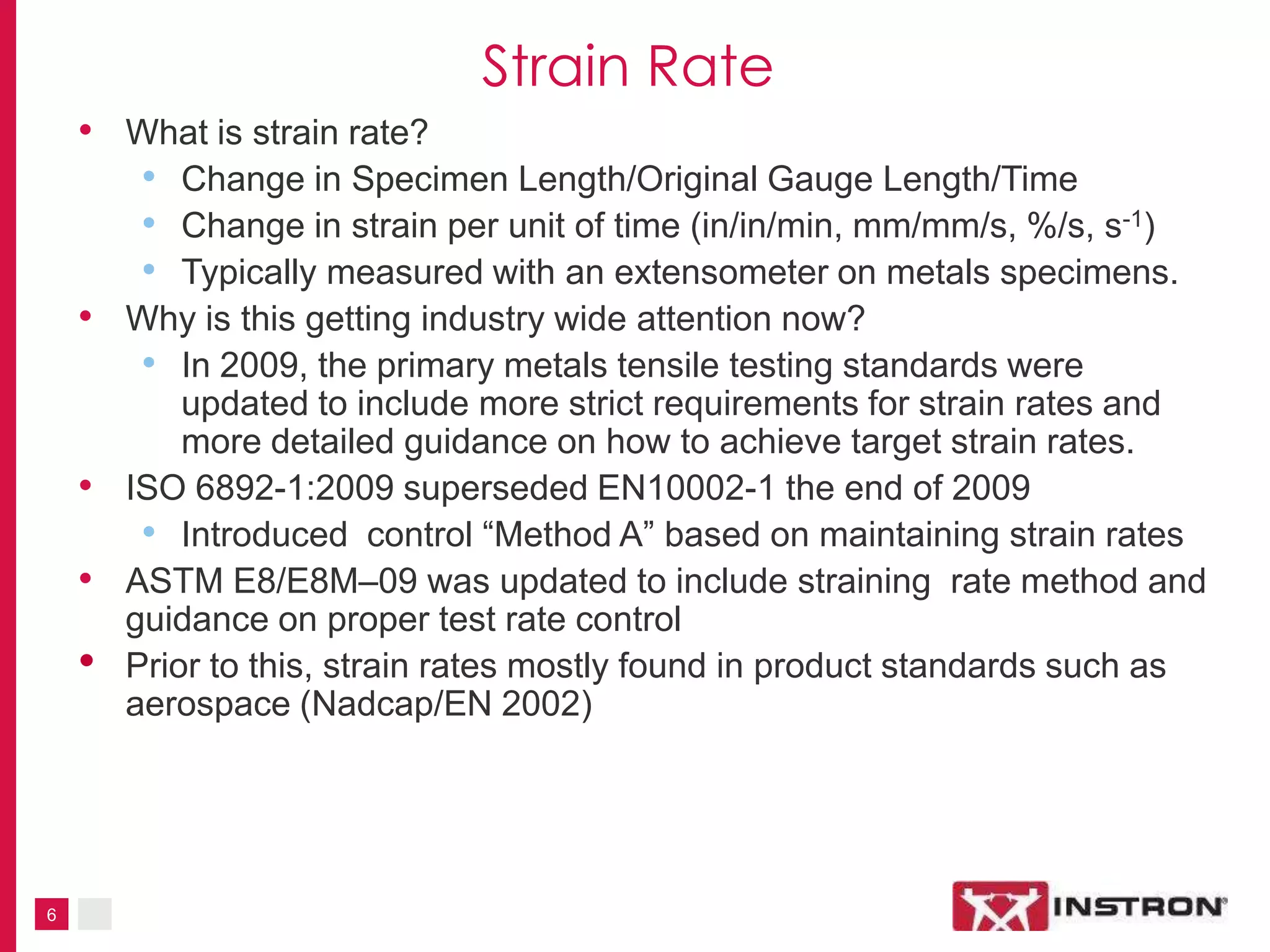 Metals Tensile Testing Standards - ISO 6892-1 ASTM E8/8M - Strain ...