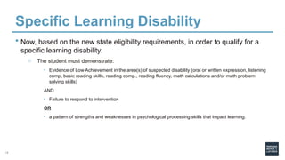 Updates on Specific Learning Disability Eligibility and Child Find ...