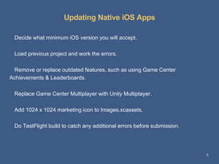 Updating to iOS 11 -- Native vs Unity | PPT