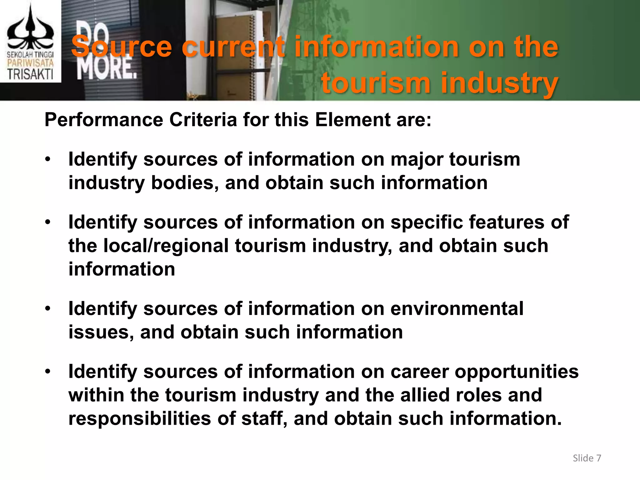 Update tourism industry knowledge.part 1 | PPT