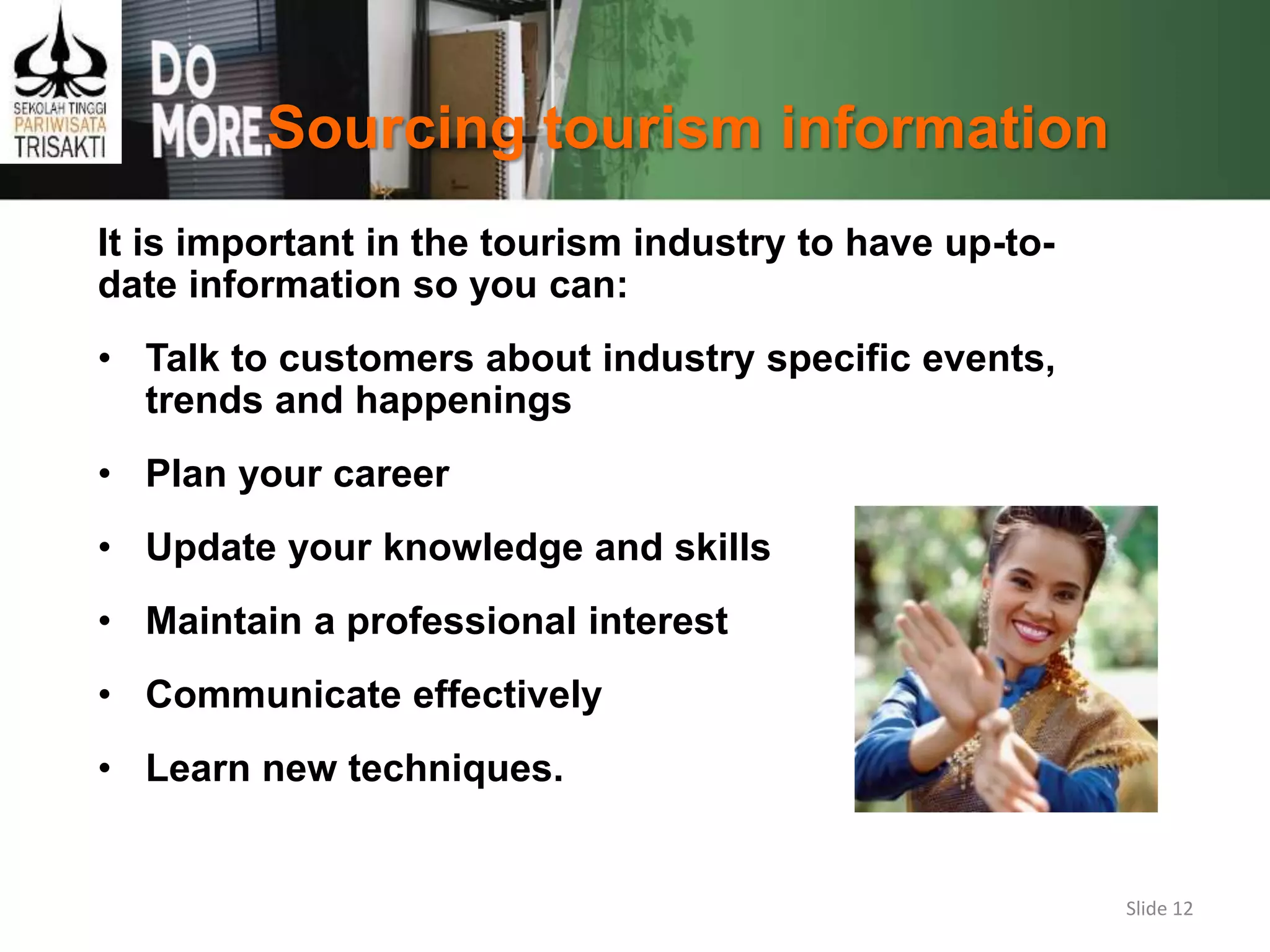 Update tourism industry knowledge.part 1 | PPTX